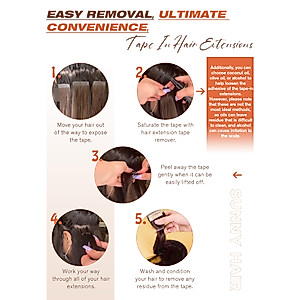 Sunny Hair Tape in Hair Extensions Human Hair Black 22 Inch Hair Extensions Real Human Hair Tape in Extensions Invisible Tape in Human Hair Extensions Seamless Hair Extensions Jet Black 50g 20pcs