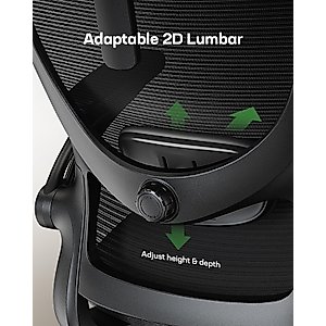 Marsail Ergonomic Office Chair: Office Computer Desk Chair with High Back Mesh and Adjustable Lumbar Support Rolling Work Swivel Task Chairs with Wheel 3D Armrests and Headrest