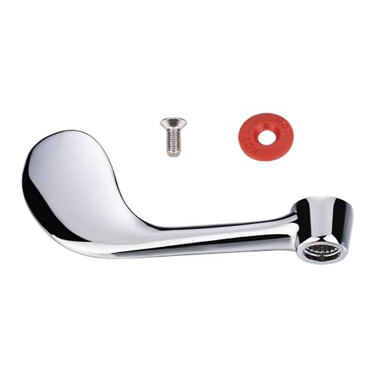 Sepaitek Kitchen Faucet Handle Replacement Commercial Faucet Parts, Heavy Duty Wrist Blade Handles for Restaurant, Industrial, Hospital, Thickened Metal, Red of Hot Side