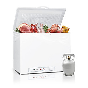 【Upgrade】 Propane Freezer | Chest Freezer 7.2 Cu.ft, 110v Gas LPG, 2-way Power Outdoor Propane Chest Freezer for Off Grid,for Boondcking Cabin Boat RV Camper