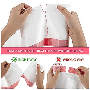 Small Trash Bags 2-4 Gallon Drawstring-Ryobyo 4 Gallon Trash Bag Extra Strong, Small Garbage Bags 4 Gallon Unscented, Stretchy, Quick Cinch for Bathroom Kitchen, White 44 Count