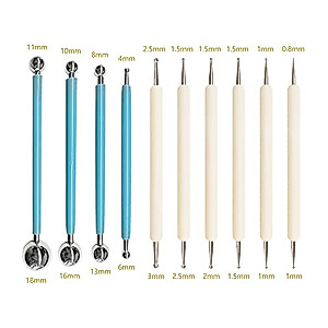 10Pcs Dotting Tools, Ball End Dot Art Tools for Rock Painting, Pottery Clay Modeling Embossing Art Mandala