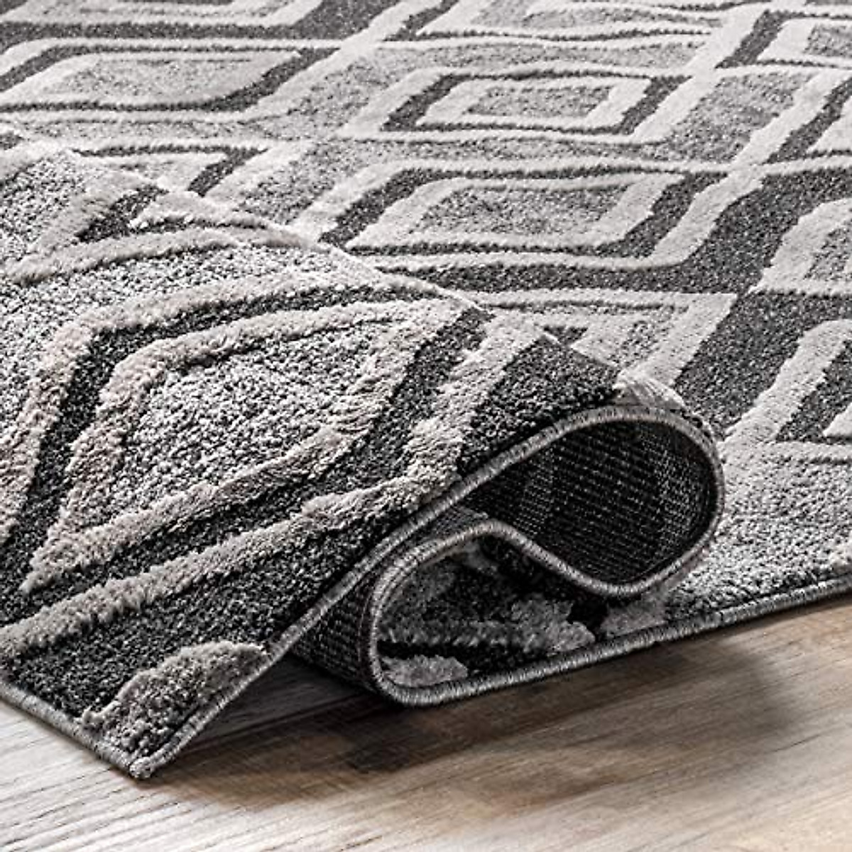 nuLOOM Trina Contemporary Diamonds Area Rug, 5' 3" x 7' 7", Grey