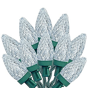 Dazzle Bright 5.5 Inch 50 Pack Christmas Light C9 Stakes + 50 LED 24.5 FT C9 Christmas String Lights