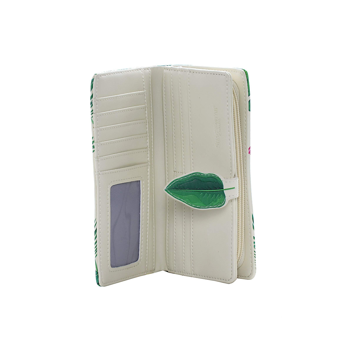 Shagwear Tropical Paradise Large Zipper Women's Wallet (Cream)