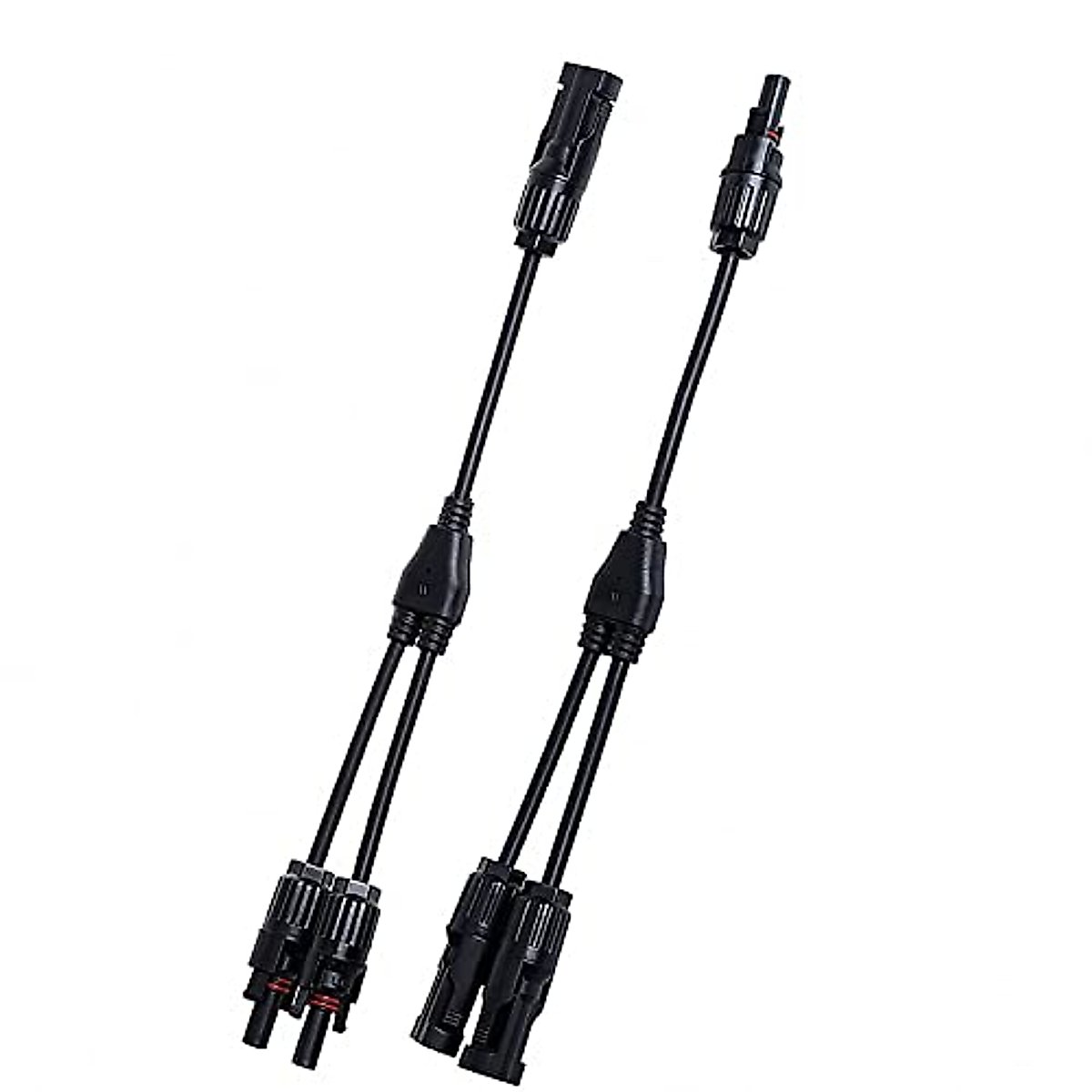 Kimystam Solar Connectors Splitter with Wire IP67 Waterproof Y Branch Parallel Adapter Cable Wire Plug Tool Kit for Solar Panel Parallel Connection 1 Pair MMF+FFM…
