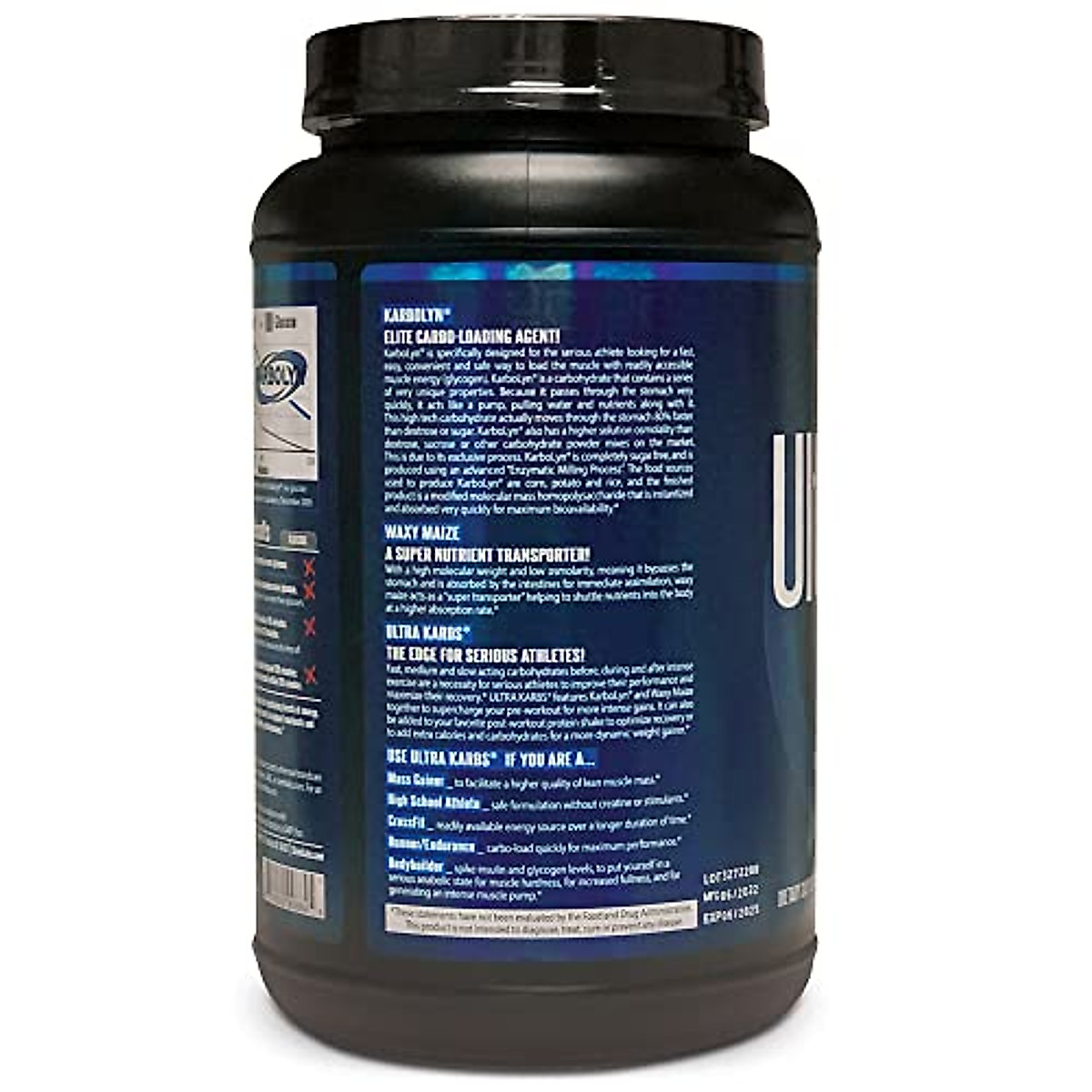 Siren Labs Ultra Karbs Mass Gainer Post Workout Muscle Builder Healthy Carb Loading - Carbohydrate Blend with KarboLyn - More Energy, Faster Recovery - Weight Gainer for Men (40 Servings)
