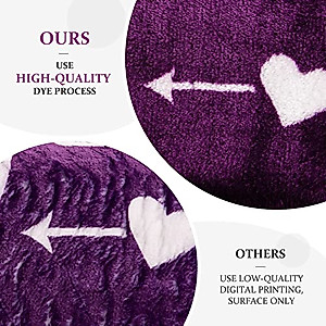Jekeno I Love You Mom Gift Blanket, Double Sided Printed Throw Birthday Gifts for Women Unique Mom Gifts from Daughter or Son for Birthday, Mothers Day, Christmas, Warm Soft 50"x60" (Purple)