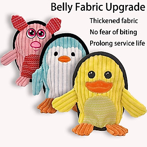 AIMETING Squeaky Dog Toys 3 Pack, Soft and Tough Dog Plushes, No Stuffed Dog Toy Sets, Durable Pet Chew Toys for Small, Medium and Large Dogs Interact and Reduce Boredom