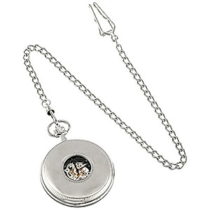 Charles-Hubert, Paris 3953-W Classic Collection Analog Display Mechanical Hand Wind Pocket Watch