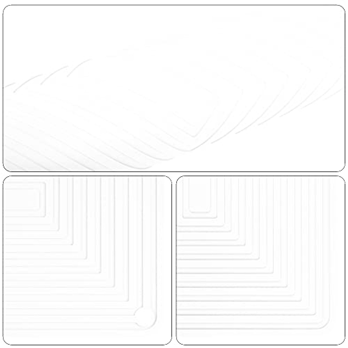 Viwehots Silicone Trivets Mats for Pots and Pans, Flexible Hot Pads for Kitchen Table, Non Slip Heat Resistant Mats-Pot Holders Silicone Mats Placemats, Rectangular Microwave Mats Pack 4 Color White