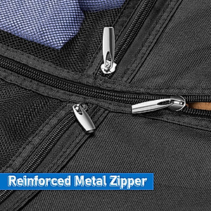 MISSLO 43" Heavy Duty Garment Bags for Travel 6" Gusseted Suit Bags for Closet Storage 4 Handles Hanging Clothes Bag with Pocket Mens Suit Cover for Shirts, Coats, Dresses