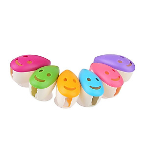 FOMIYES 4 Pcs Toothbrush Holder Smile Face Wall Toothbrush Case with Suction Cup Toothbrush Protector Holder for Kids and Adult