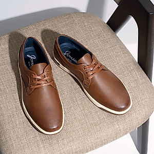 Jousen Men's Casual Shoes Memory Foam Mens Fashion Sneakers 3 Eyelets Business Dress Sneaker (A81Q06 Dark Brown 10.5)