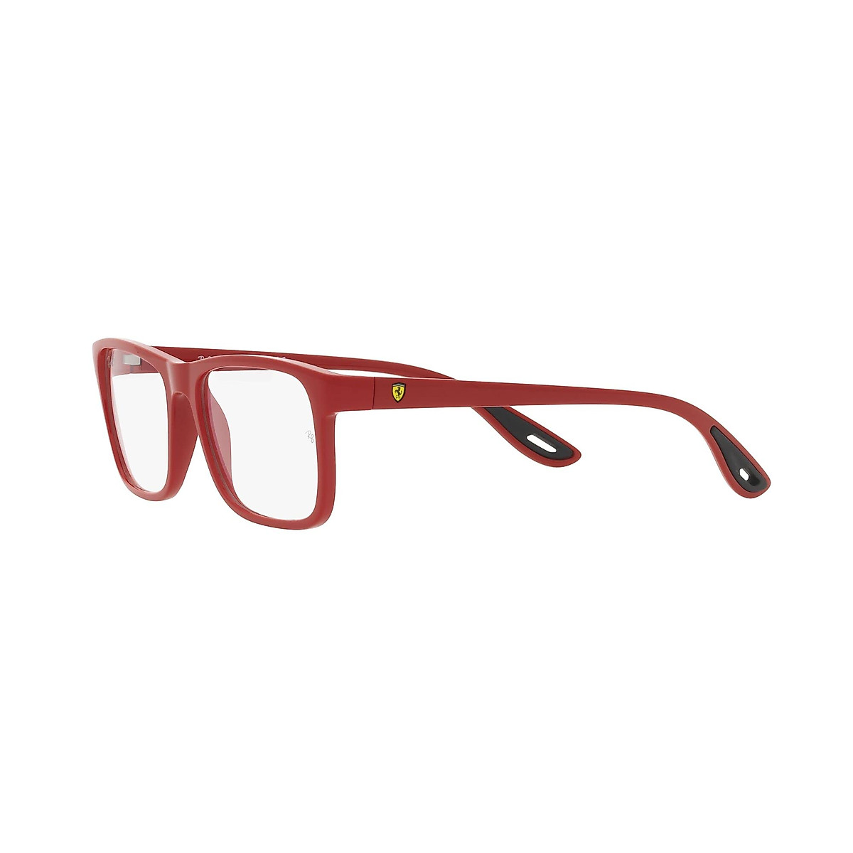 Ray-Ban RX7205M Scuderia Ferrari Collection Rectangular Prescription Eyewear Frames, Red/Demo Lens, 52 mm