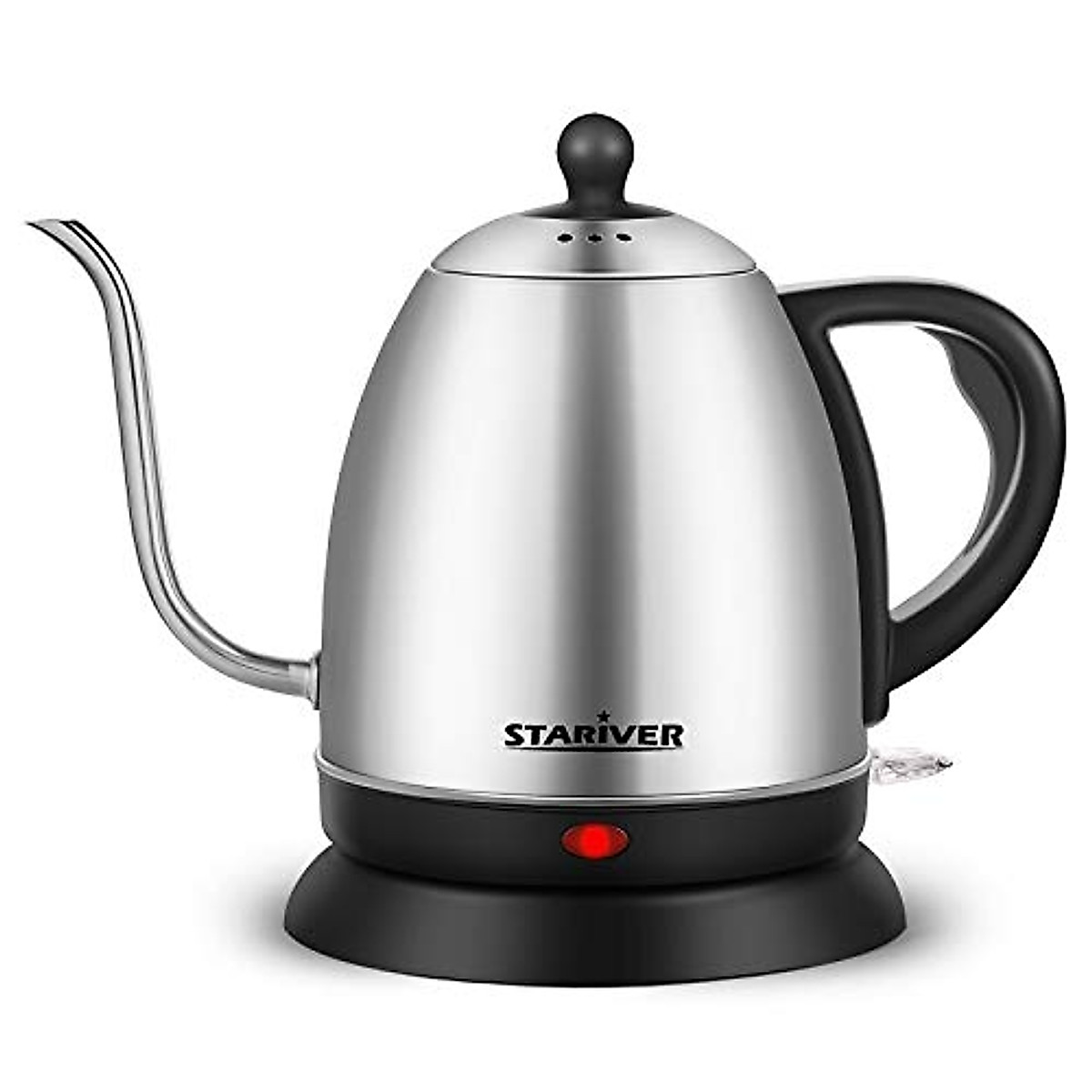 Stariver Electric Kettle Gooseneck Kettle, 1L Water Boiler, BPA-Free, Pour Over Tea Pot Stainless Steel for Coffee & Tea with Fast Heating, Auto-Shut Off and Boil-Dry Protection Tech