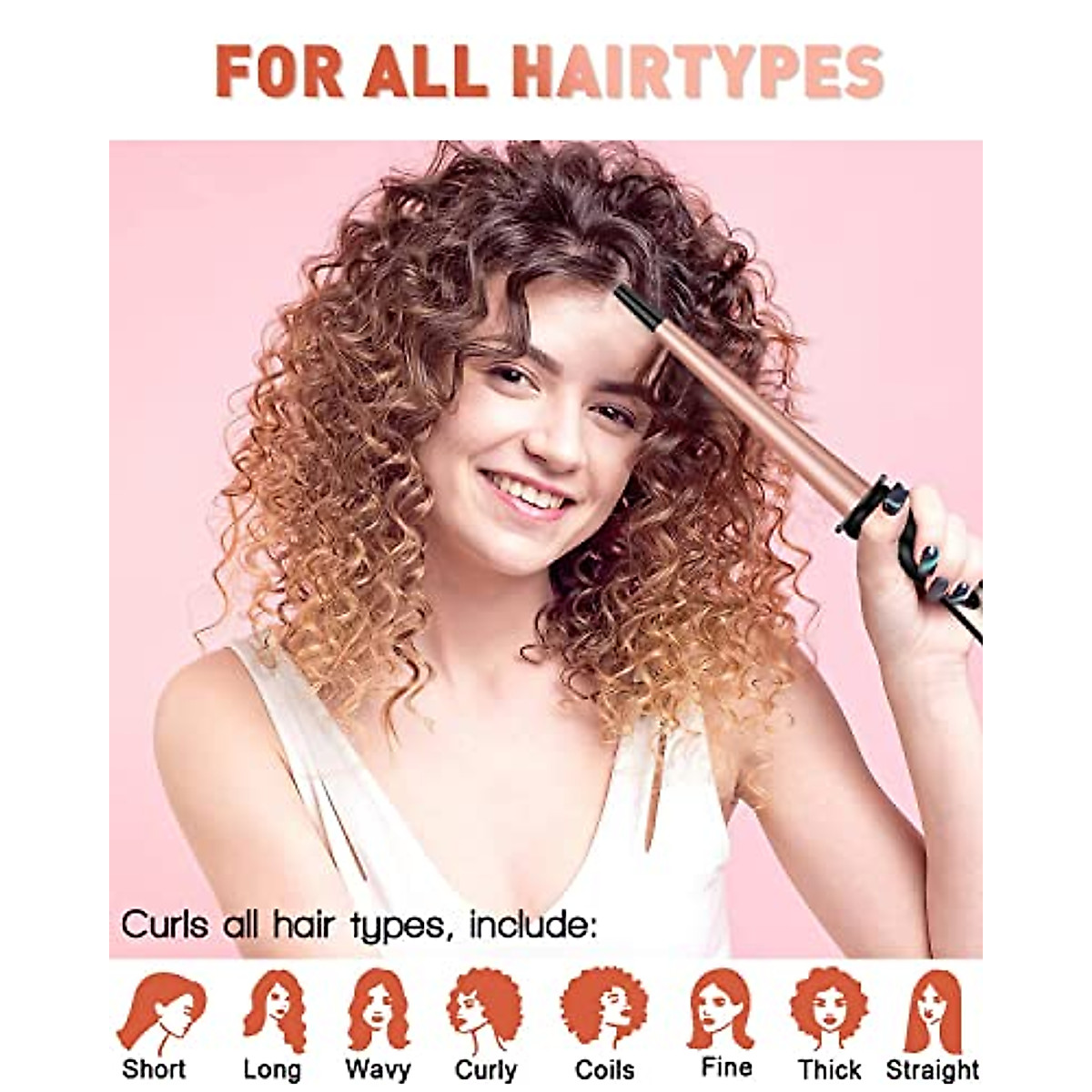 5 in 1 Curling Iron Set - BESTOPE PRO Curling Wand Iron with Interchangeable Barrels, 0.35”-1.25” Hair Curler Wand for Hairstyle, Instant Heat Up for All Hair Types, Heat Protective Glove & 2 Clips