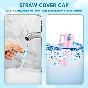 6PCS Straw Cover for Stanley Cup, Silicone Straw Covers Cap for Stanley Cup 40 oz, Straw Topper with 30 Oz Tumbler, Mini 10mm for Stanley Cup Straw Cover for Tumblers