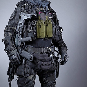 FRTKK Molle Mag Pouch, Open Top Single/Double/Triple Magazine Pouch Holder Carrier for M4 M16 AK AR Glock M1911 92F 9mm