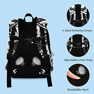 QUGRL Black White Cow Kids Toddler Backpack with Leash Harness Cute Milk Kindergarten Child Schoolbag Preschool Nursery Baby Travel Bag for Boys Girls 3-8 Years