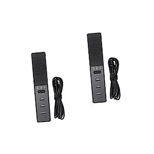 KOMBIUDA 2 Pcs Mini Stereo USB Microphone Mini Audio Conference Microphone Speaker with 3 USB Interface Computer Speakers for Desktop Computer Microphone Laptop Office Household Abs