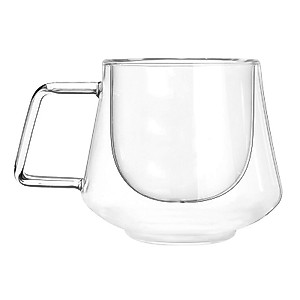 7.1oz Clear Shot Glass Double Walled Insulated Coffee Mug Tea Cups with Handles, Durable Thermal Drinking Glasses Milk Cups, Espresso Mug, Latte Mug, Cappuccino Mug, Dishwasher Microwave Safe