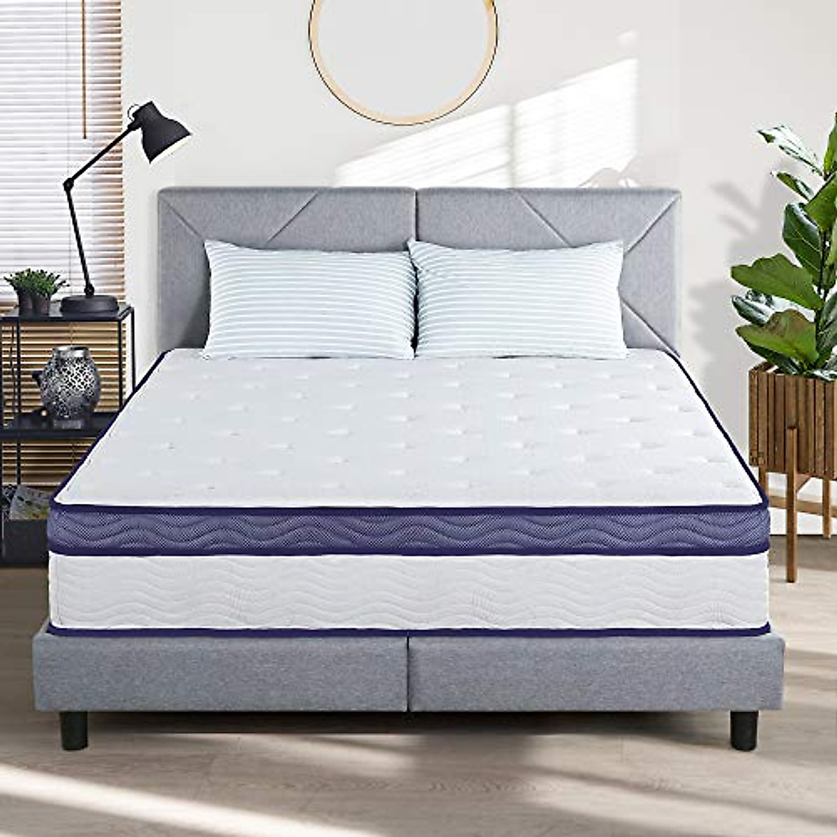 Sleeplace 12 Inch Euro Top Spring Mattress King - Blue Piping SP12SM03K