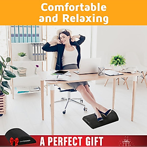 Foot Rest for Under Desk at Work (Soft but Firm), Ergonomic Office Desk Foot Rest 18" x 12", Under Desk Footrest with Washable Cover, Desk Foot Stool Work from Home Accessories