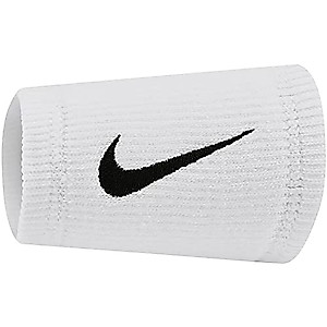 Nike Elite Doublewide Wristbands (2-Pack) - Unisex (White)
