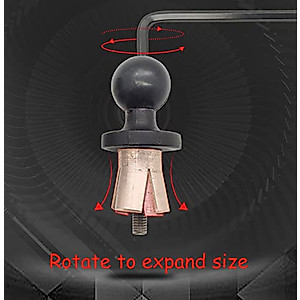 kucehiup Aluminum Alloy 1'' Ball Mount Base Insert for Motorcycle Fork Stem Hole 13mm to 20mm in Diameter, Compatible with R,A,M Mounts B Size Double Socket Arm