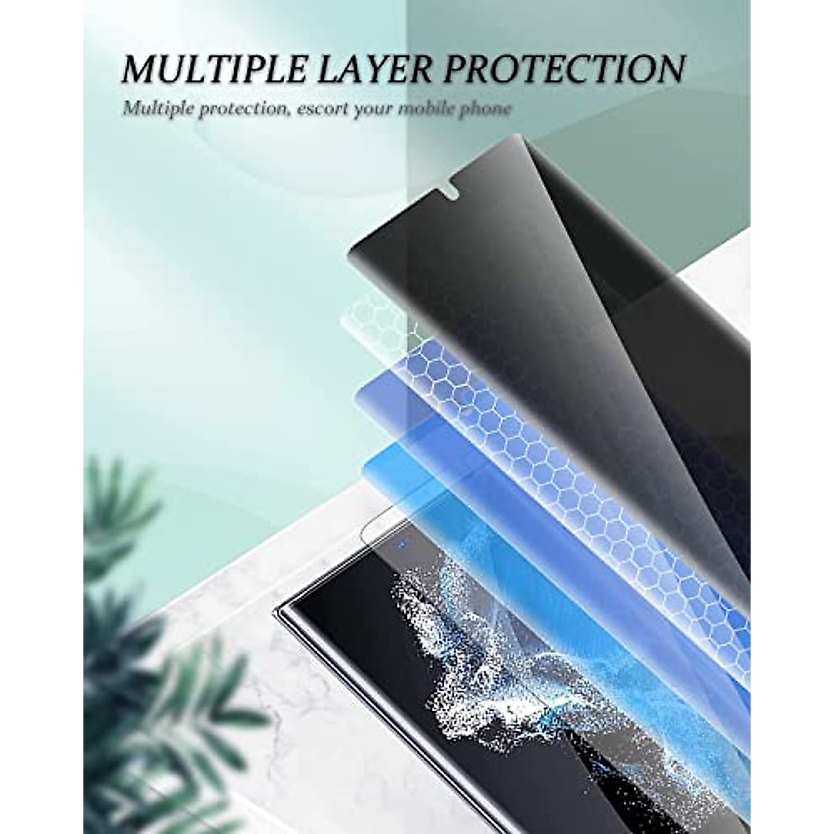 Tamoria [2+2 Pack Compatible for Samsung Galaxy S23 Ultra Privacy Screen Protector + Camera Lens Protector 9H Tempered Glass Black Anti-Explosion Anti-spy Screen Film for Samsung S23 Ultra 5G