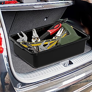 Tyminin 35 L Commercial Bus Tubs Box/Tote Box, Plastic Utility Basin Tub, Black, 4-Pack