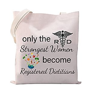 VAMSII Registered Dietitian Tote Bag Nutritionist Gifts for Women Nutrition Student Gifts Dietitian Thank You Gift Bags (Tote Bag)