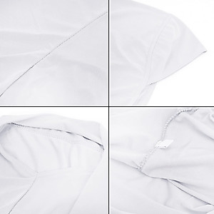 NICEYST Girls Instant Hijab Muslim Arab Scarf Shawls Neck Wrap Kids Islamic Solid Color Headscarf Turban for 7-12 Years Old (White)