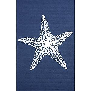 nuLOOM Hand Hooked Marine Indoor/ Outdoor Area Rug, 8x10, Navy