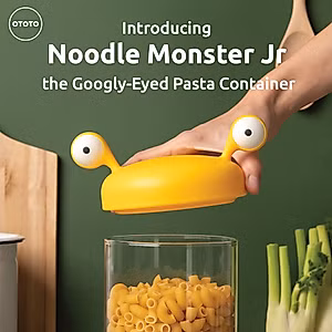 OTOTO Noodle Monster Kitchen Canisters Glass Pantry Storage Containers With Lids, Spaghetti Container Storage, Pasta Containers For Pantry, Airtight Food Storage Containers, Kitchen Gadgets