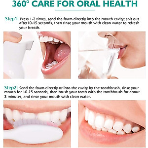 2 Pcs Foam Toothpaste, Ultra-fine Mousse Foam Deeply Cleaning Gums, Whitens Teeth & Deeply Gums Care & Easy to Use, 360ºCare for Oral Health, 60ml*2 (Mint, 2pcs)