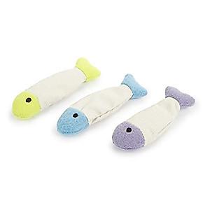 SmartyKat (3 Count) Fish Flop Crinkle Catnip Cat Toys - Multi Color, 3 Count