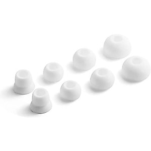Replacement Silicone Ear Tips Earbuds Buds Set Compatible with for Powerbeats 2 3 Wireless Beats by dre Headphones Earphones, 4 Pairs (White)