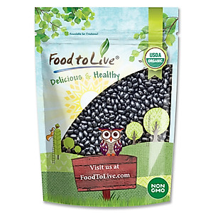 Food to Live Organic Black Beans, 2 Pounds – Non-GMO, Whole Dried Beans, Sproutable, Vegan, Kosher, Bulk. Great Source of Plant Based Protein, Fiber. Great for Soup, Salads, Chili.