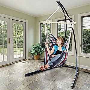 Sorbus Hammock Chair Stand Hanging Chair Stand- Heavy Duty Steel Sensory Swing Stand- Weather & Rust Resistant Arc Stand- Adjustable Portable Stand 330lbs - Tree,Lounger,Air Porch,Indoor/Outdoor,Yard