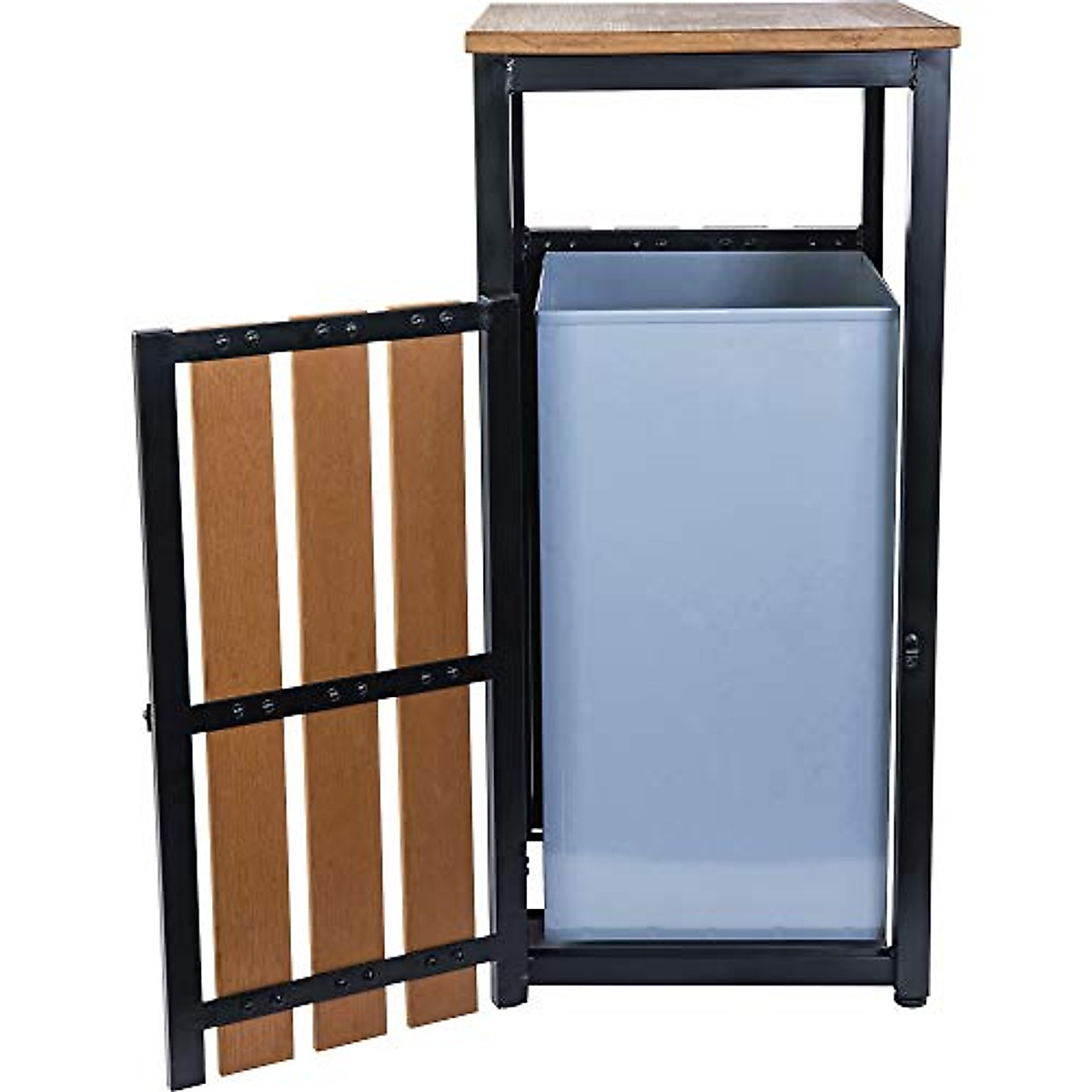 Lorell, LLR42692, Outdoor Waste Bin, 1, Teak