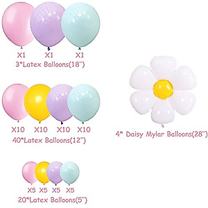 94 Packs Groovy Happy Birthday Party Kit Groovy Happy Birthday Banner Cake Topper Hippie Cupcake Toppers Daisy Mylar Balloon for 1960's 1970's Themed Groovy Birthday Party Decorations