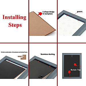 RPJC 11 x 14 Picture Frames Made of Solid Wood and High Definition Glass Display Pictures 8x10 with Mat or 11x14 Without Mat for Wall Mounting Photo Frames Black