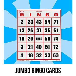Regal Bingo Jumbo Bingo Cards Deck Reusable - Bingo Games for Family - 50 Playing Cards
