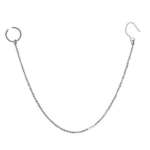 BodyJewelryOnline 20 Gauge Nose Hoop Ring, Attached Silver Chain, C-Shaped Upon Wearing, 8mm - 5/16" Diameter, 6” Long Chain, Earring Fits Any Piercing Hole, Nickel-Free, Hypoallergenic