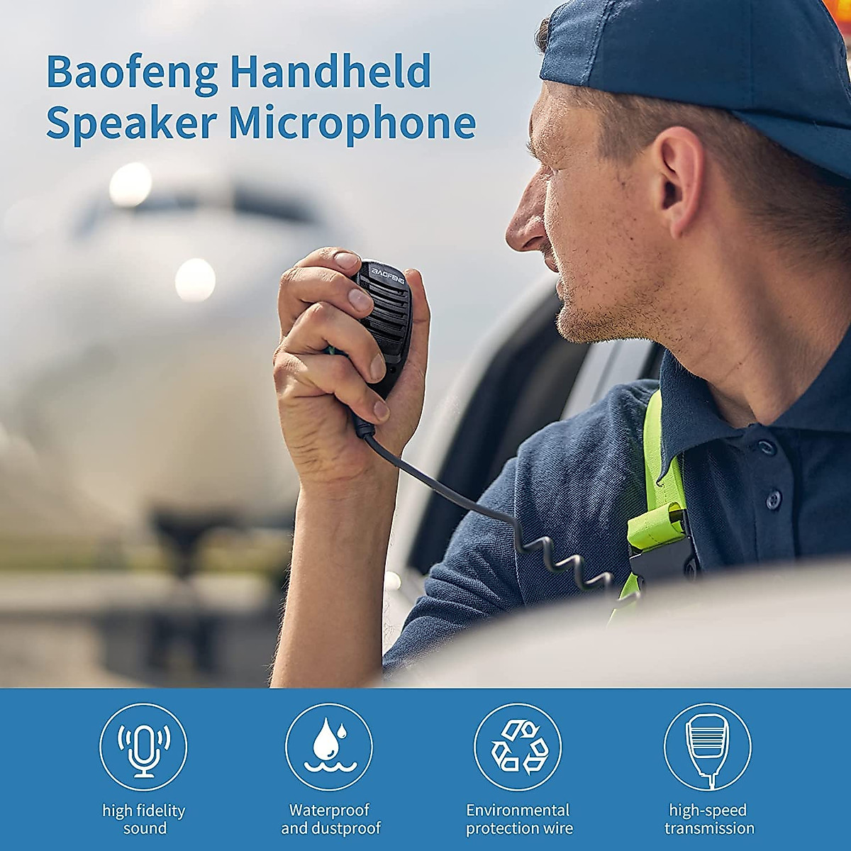 BAOFENG Two Way Radio Shoulder Handheld Speaker Mic, UV-5R Accessories,Long Range Walkie Talkies Earpiece with Mic UV-5R 5RPlus 5RA 5RB 5RC 5RD 5RE UV-82 82hp UV-S9 BF-F8HP etc.