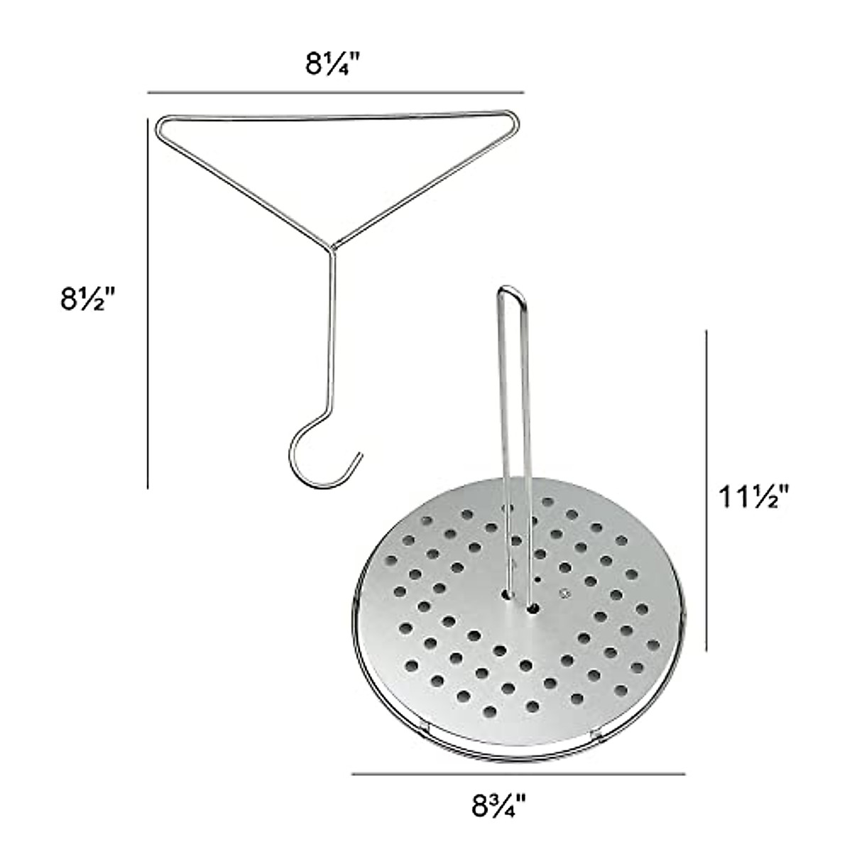 Buxiffod Turkey Fryer Rack, Poultry Deep Frying Rack BBQ Vertical Chicken Roaster Holder Deep Fry Pot Grill Aluminum Racks with Chrome Finish Wire Handle Lifter Hook Detachable