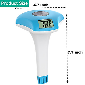 Hofun Digital Pool Thermometer Floating Easy Read, IPX-8 Waterproof, Solar Powered Digital Temperature Gauge for Swimming Pools, Spa, Hot Tubs, Aquarium