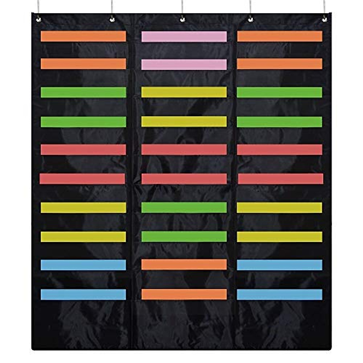 VNOM Classroom Mail Center Organization Storage Pocket Chart with 30 Pockets,Hanging Wall File Paper Folder Organizer Holder,5 Over Door Hangers Included,Perfect for Classroom Office Home School